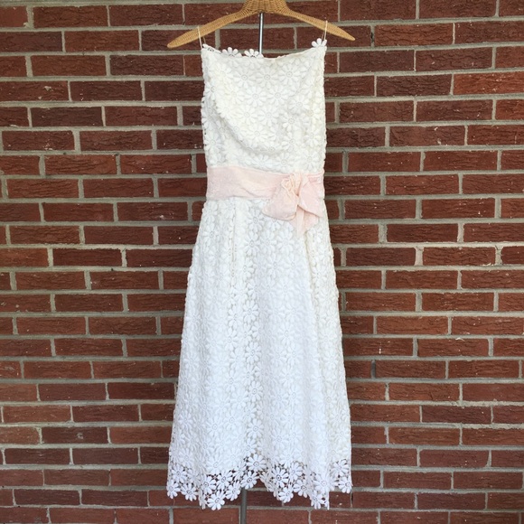 Vintage | Dresses | Vintage Cotillion Formals Flower Lace Midi Dress ...